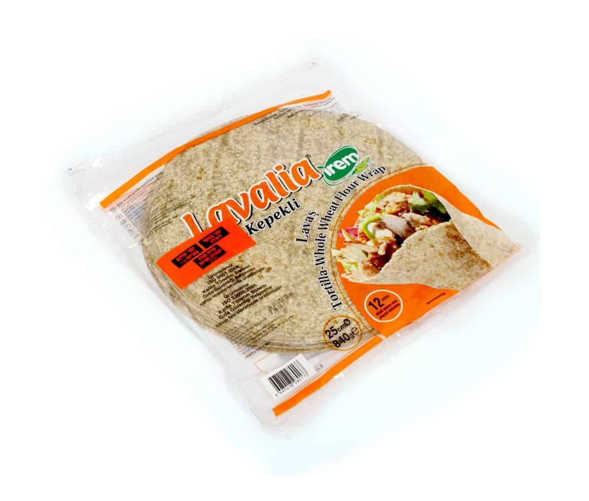 עלי טורטייה חיטה מלאה 840 גר' (קוטר 25) LAVALIA - כרמלה